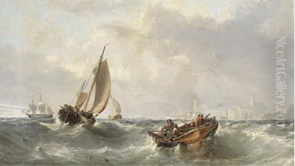 Fishermen Off The Harbour Mouth At Margate oil painting reproduction by ...