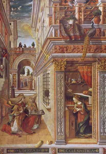 The Annunciation with St. Emidius, 1486 oil painting reproduction by ...
