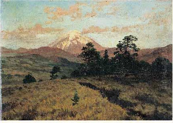 Le Mont Popocatepetl, Mexique oil painting reproduction by August Lohr ...