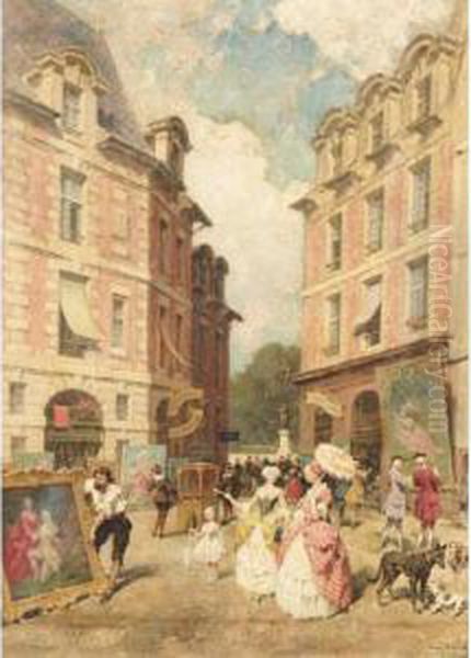 Le Marche Aux Puces oil painting reproduction by Louis Beroud ...