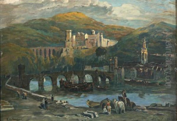 Alt Heidelberg oil painting reproduction by Rudolf Hellwag ...