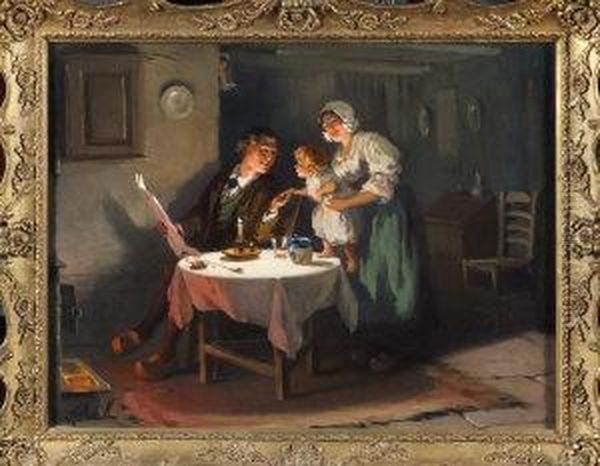 A Goodnight Kiss oil painting reproduction by Alexander Rosell ...