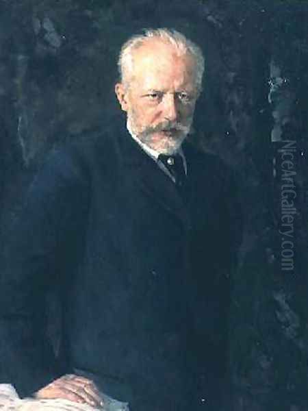 Portrait of Piotr Ilyich Tchaikovsky 1840-93 oil painting reproduction ...