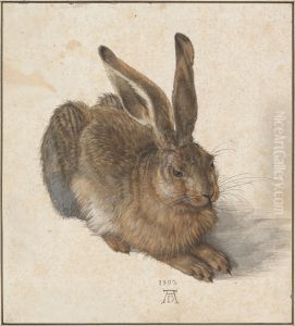 Young Hare oil painting reproduction by Albrecht Durer - NiceArtGallery.com