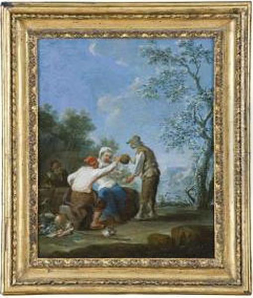 Paesaggio Con Pasto Di Contadini oil painting reproduction by Paolo ...