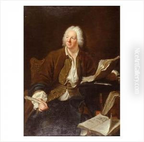 Portrait De Jean Baptiste Rousseau oil painting reproduction by Jacques ...