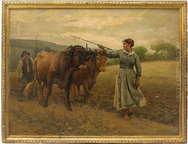 Plowing Of The Fields oil painting reproduction by Edouard Bernard ...