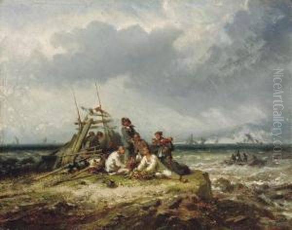 Tanka People On A Windswept Shore oil painting reproduction by Auguste ...