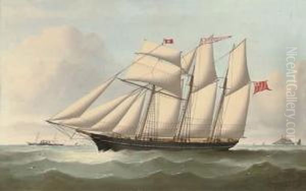 The Three-masted Topsail Schooner oil painting reproduction by John ...