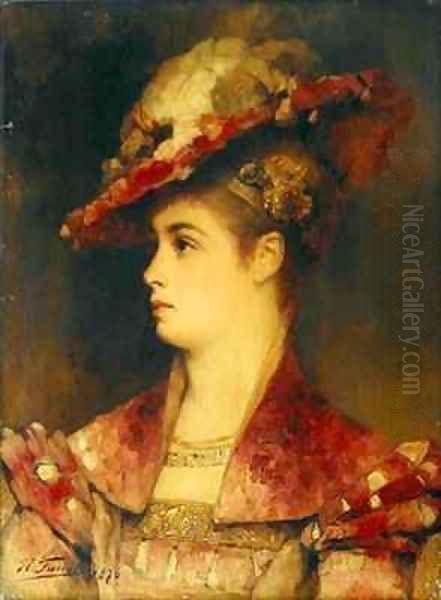 Portrait of a Woman oil painting reproduction by Heinrich Faust ...