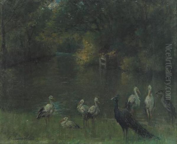 Laghetto In Danimarca oil painting reproduction by Alceste Campriani ...
