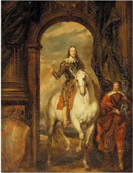 Equestrian Portrait Of Charles I With Monsieur De St. Antoine oil ...