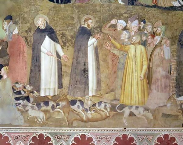 The Church Militant and Triumphant, detail of the heretics, from the ...
