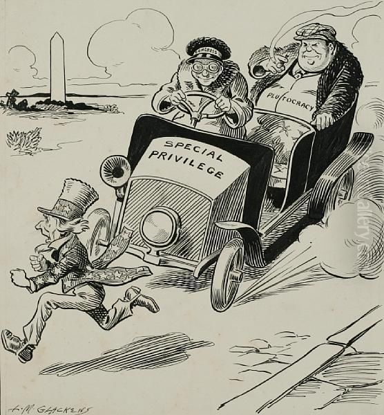 Uncle Sam oil painting reproduction by L M Glackens - NiceArtGallery.com