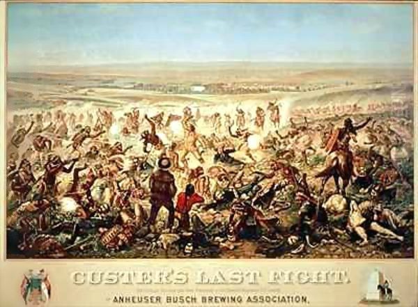Custer's Last Fight oil painting reproduction by Otto Becker ...