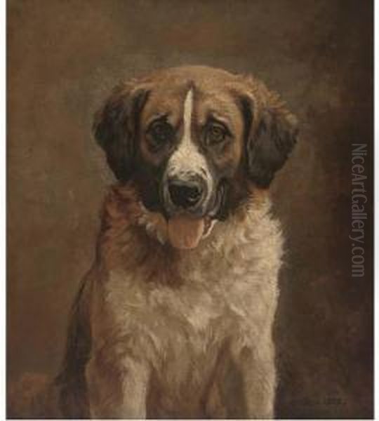 A Faithful St. Bernard oil painting reproduction by Matilda Lotz ...