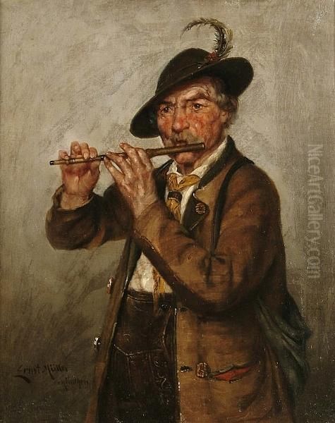 Flute Player Painting
