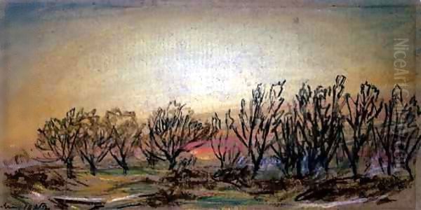 Afterglow Following Sunset oil painting reproduction by William Ascroft ...