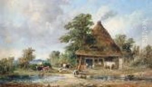 The Village Smithy oil painting reproduction by Alfred Vickers ...