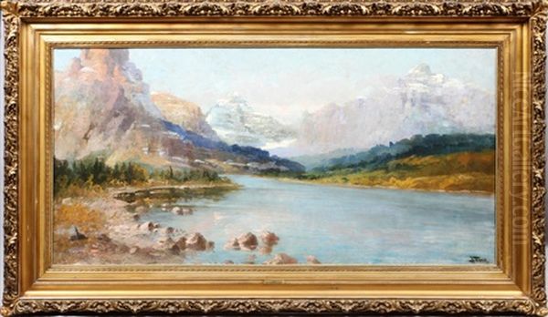 Two Medicine Lake Montana oil painting reproduction by John Fery ...