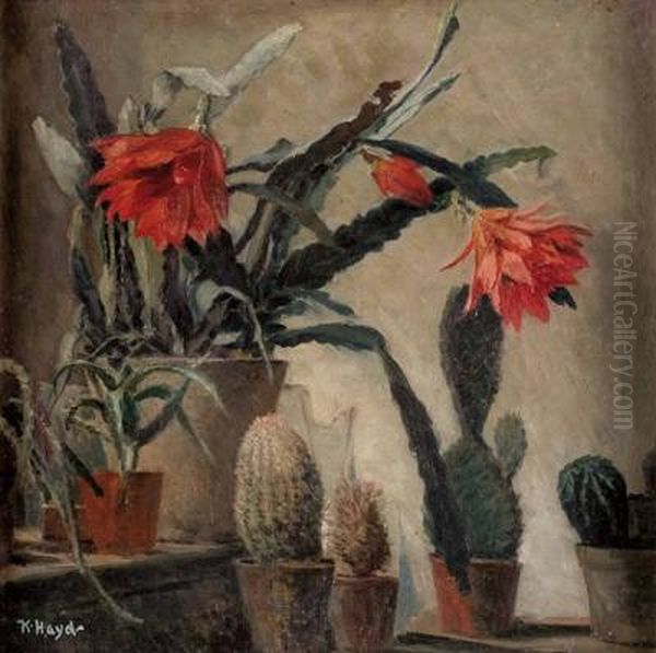 Kakteen oil painting reproduction by Karl Hayd - NiceArtGallery.com