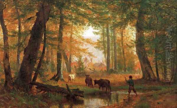 Crossing the Stream oil painting reproduction by Andrew Melrose ...