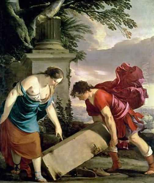 Theseus and his Mother Aethra oil painting reproduction by Laurent De ...